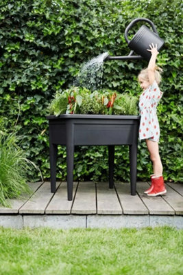 Grow Table Planter Black W 75 x H 65 x D 37 cm Perfect for Herbs ...