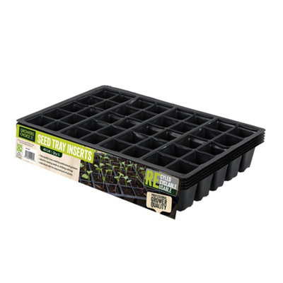 Growers Choice 10 Pack Seed Tray Inserts 40 cell 35cm Black Plastic
