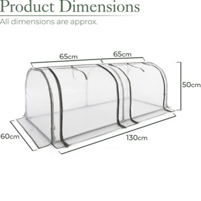 Growhouse Tunnel Greenhouse Large Garden Polytunnel Grow House - 2 Section