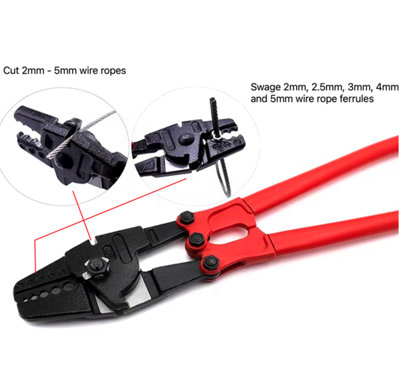 GSProducts 24" Steel Wire Rope Crimping, Swaging & Cutting Tool