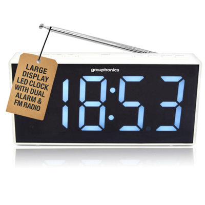 GTCR-T1M White Large Digit Digital Alarm Clock Radio with 9-Inch ...
