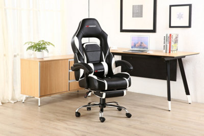 Gt force gaming chair black and white store