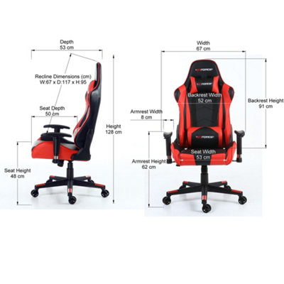 GTForce Pro FX Reclining Sports Racing Gaming Office Desk Pc Car Faux ...