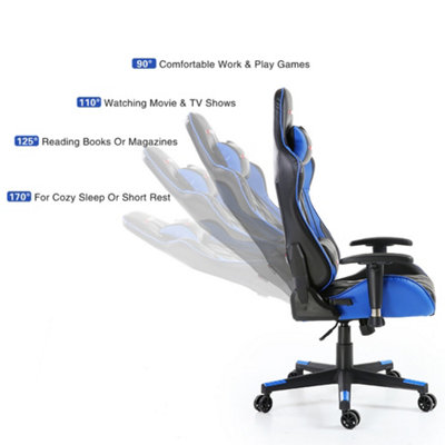 GTForce Pro GT Reclining Sports Racing Gaming Office Desk Pc Car Faux ...