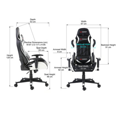 GTForce Pro GT Reclining Sports Racing Gaming Office Desk Pc Car Faux ...
