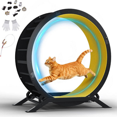 GTPLAYER Cat Wheel 90 cm Metal Large Cats Exercise Running Wheel for ...