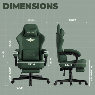 GTPLAYER Gaming Chair, Ergonomic Computer Chair with Footrest and ...
