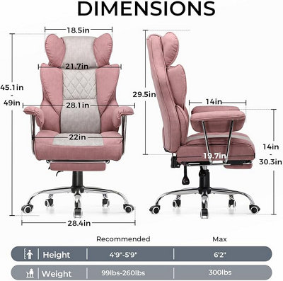 GTPLAYER Gaming Chair, Executive Office Desk Chair with Footrest ...