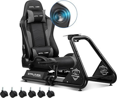 GTPLAYER Racing Simulator Cockpit with Seat, Racing Steering Wheel ...