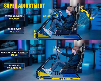 GTPLAYER Racing Simulator Cockpit with Seat, Racing Steering Wheel ...