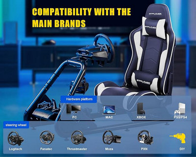 GTPLAYER Racing Simulator Cockpit with Seat, Racing Steering Wheel ...