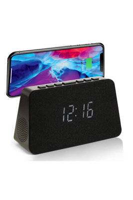 GTQ-RENEW Wireless Charging Alarm Clock with Dual Alarm and USB Port