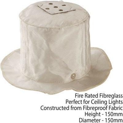 GU10 Downlight Fireproof Heat Guard Cover Hat 150mm Round Fire Rated ...