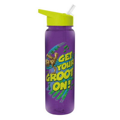 Guardians Of The Galaxy Get Your Groot On Plastic Water Bottle Purple ...