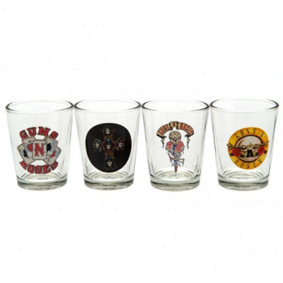 Guns N Roses Official Shot Gl Set (Pack Of 4) Clear (One Size) | DIY at B&Q