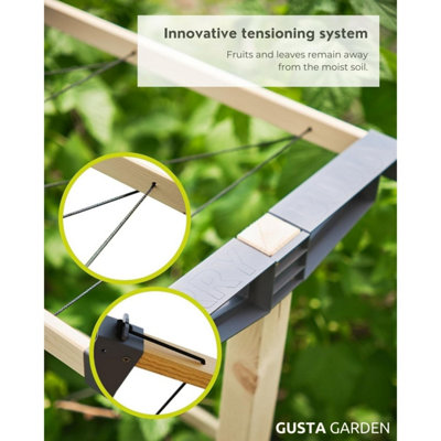 GUSTA GARDEN Berry Buddy Flexible and Expandable Wooden Trellis ...