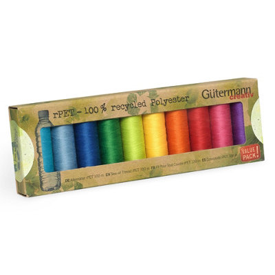 Gutermann Sew-All rPET Thread Set - 10x100m Assorted, 100% Recycled ...