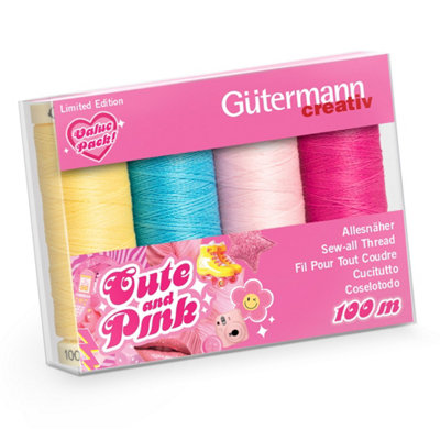 Gutermann Thread Set - Sew-All, 4x100m, Cute & Pink Edition, Universal ...