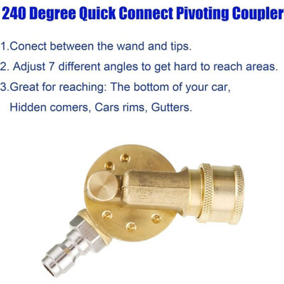Gutter Cleaner Tip Swivel Coupler for Pressure Washer Nozzle 240 Degree ...