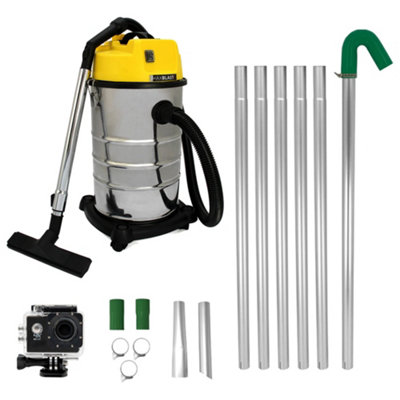 Gutter Cleaning System 30L Industrial Wet & Dry Hoover 24ft Vacuum Pole Kit