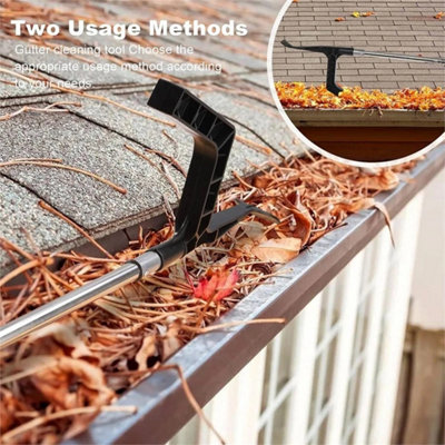 Gutter Scoop Cleaning Tool with Pole -Roof Leaf Remover for House Gutters