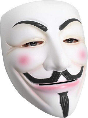 Guy Fawkes Mask White, Anonymous V for Vendetta Costume Mask for ...