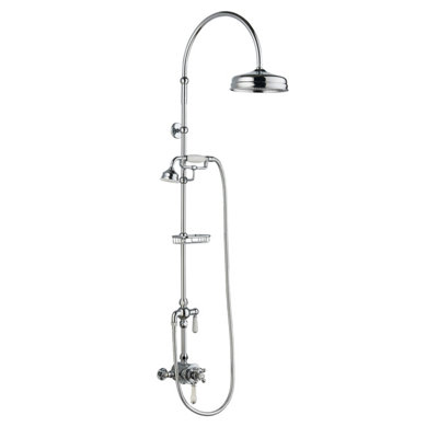 Gwen Traditional Chrome Grand Rigid Riser Shower Kit with Fixed Head ...