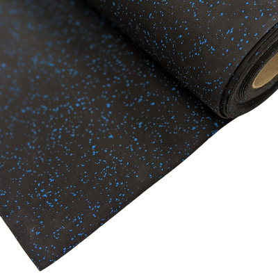 GYM RUBBER FLOORING CRUMB MATTING - BLUE FLECK- 1M WIDE -2M LONG- 5MM ...