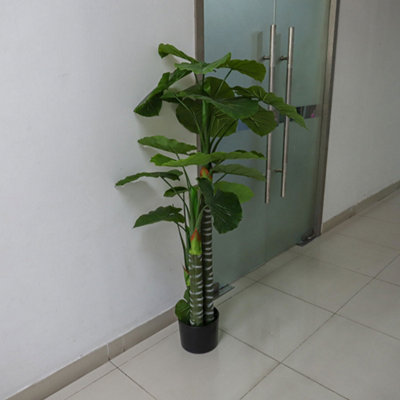 H 160 cm Artificial Tropical Tree, Fake Plant Pot, Imitation Tropical ...