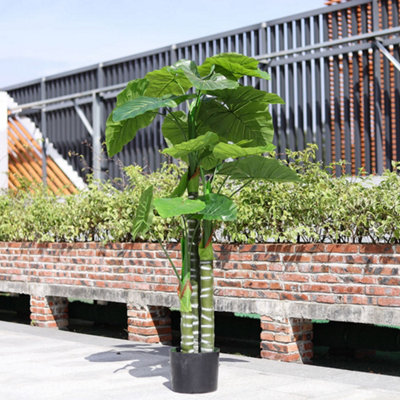 H 160 cm Artificial Tropical Tree, Fake Plant Pot, Imitation Tropical ...