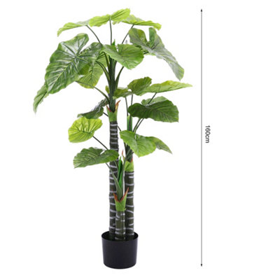 H 160 cm Artificial Tropical Tree, Fake Plant Pot, Imitation Tropical ...