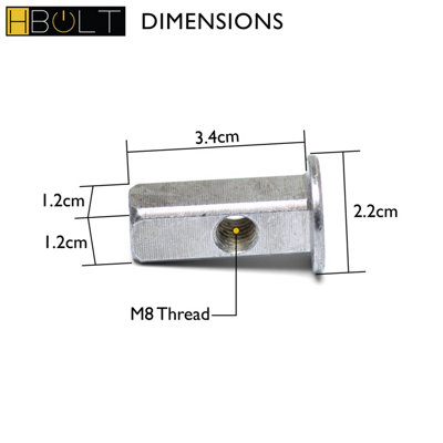 H-BOLT M8 Furniture Bolts + Block Nuts - Heavy Duty Bunk Bed Bolts and ...