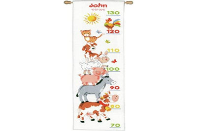 H/CHART FARM ANIMALS - Counted Cross Stitch Kit: Height Chart: Farm ...