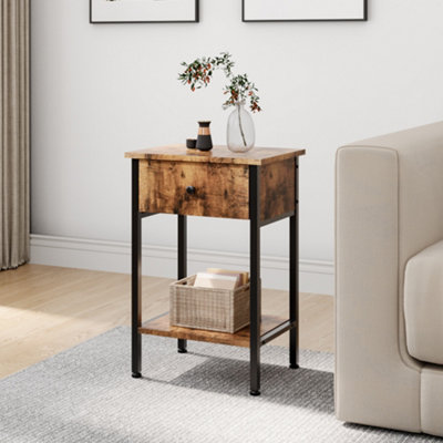H&O Brown Bedside table with Drawer (H)60cm (W)40cm (D)30cm | DIY at B&Q