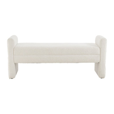 H Shaped White Upholstered Hallway Bench Bed End Bench W 1300 x D 400 x ...