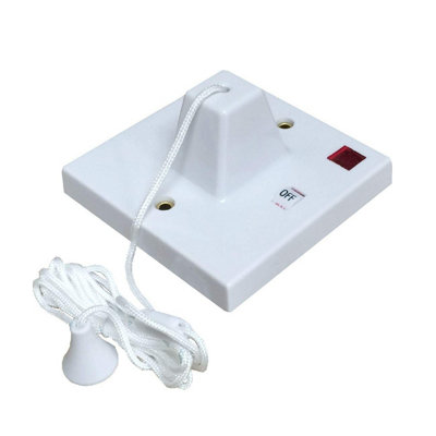 H-Smart Shower Ceiling Pull Cord Electrical Switch, 45 Amp Double Pole ...