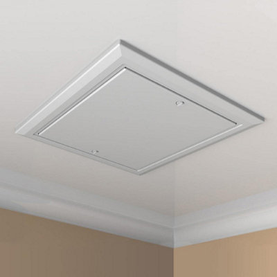 H-Smart Timloc 1168 White Loft Trap Door Push Up Insulated Hatch Access ...