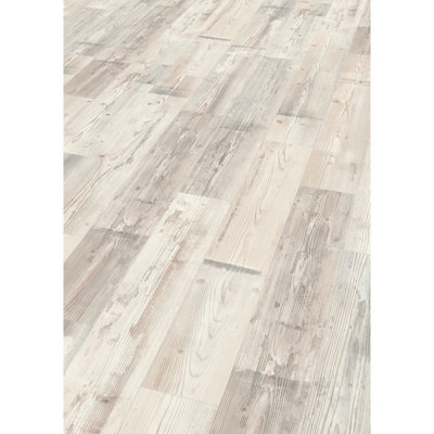 H2O Aber White Ivory Wood Effect Click Laminate Flooring Plank- (8mm ...