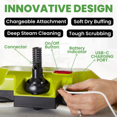 H2O HD 8-IN-1 STEAM CLEANER, SCRUBBER, BUFFER & POLISHER WITH DUAL BUFF ...