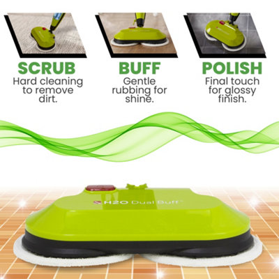 H2O HD 8-IN-1 STEAM CLEANER, SCRUBBER, BUFFER & POLISHER WITH DUAL BUFF ...