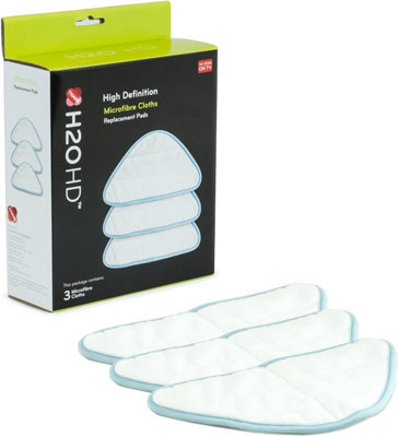 H2O HD Microfibre Cloth Pack - Set of 3 Replacement Cleaning Pads for ...