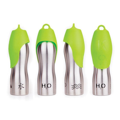 H2O4K9 Portable Pet Dog Drinking Water Bottle Stainless Steel 700ml Green