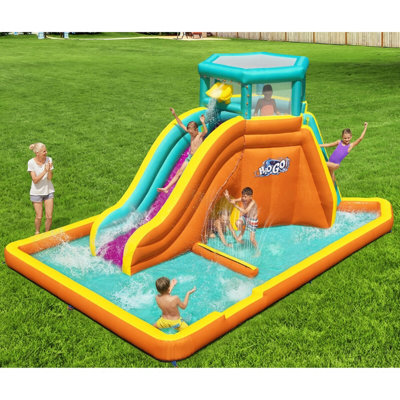 H2OGO Tidal Tower Mega Water Park Inflatable Kids Splash Pool Slide ...