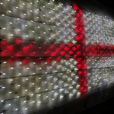 H90cm x 1.8m Premier Indoor Outdoor England Flag Net Light with 372 LED ...