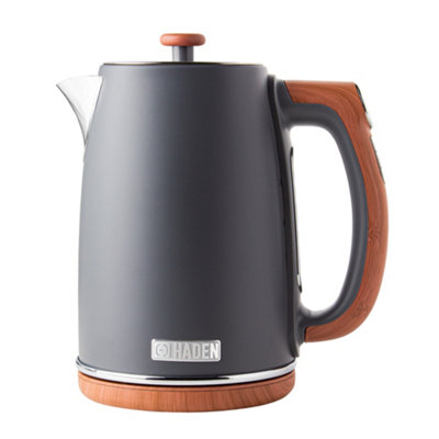 Haden Dorchester Matt Grey Digital Variable Temperature Kettle - Wood ...