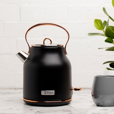 Haden Heritage 1.7L Black Kettle Cordless 3KW Fast Boil Removable ...