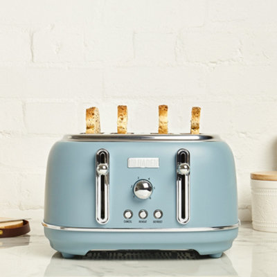 Haden Highclere Blue Toaster - 4 Slice Electric Stainless-Steel Toaster ...
