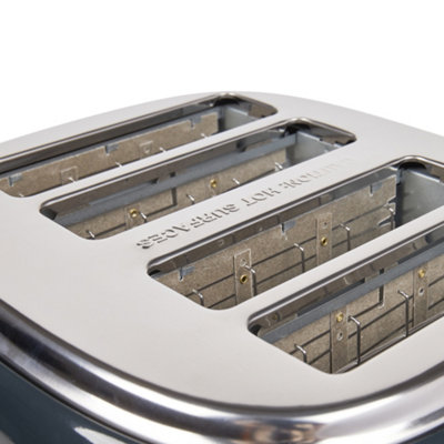 Haden Jersey 4 Slice Steel Blue Toaster - Steel Toaster with Reheat and ...