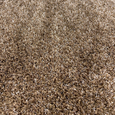 Hades Hazelnut Brown Luxury Shaggy Carpet Sample 10cm x 10cm