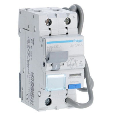 Hager ADA932U RCBO 1P+N 30mA Type B 32 Amp